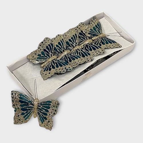 Butterflies Petrol Green 9cm | Florist Supplies | Wholesale Flowers ...