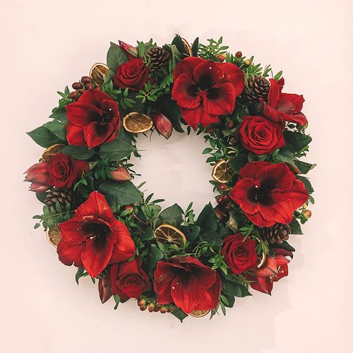 DIY Kit Luxury Xmas Red Rose Wreath | DIY Xmas Floral, Craft & Flower ...