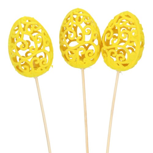EGG PICKS BAROQUE YELLOW 50cm | Decorative Valentines Heart Picks ...