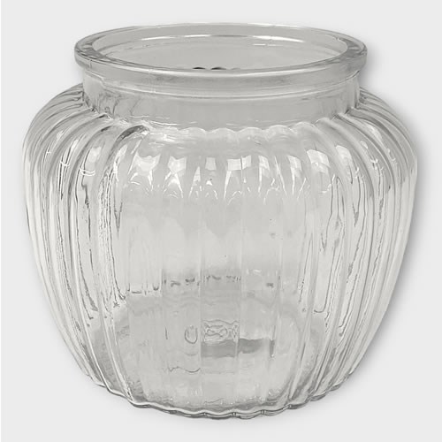 Glass Ribbed Vase 12.5cm | Glassware | Home Decor Wholesale Florist ...
