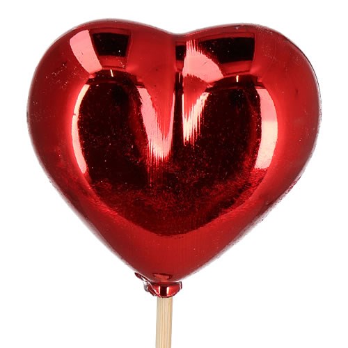 HEART PICKS - METALLIC RED 50cm | Decorative Valentines Heart Picks ...