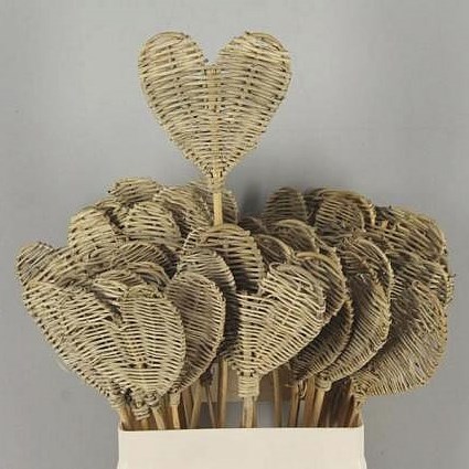 Heart Picks XL - Natural 50cm | Decorative Valentines Heart Picks ...
