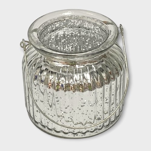 Jar - Small Silver Ribbed (11x9.5cm) | Wholesale Florist Supplies UK