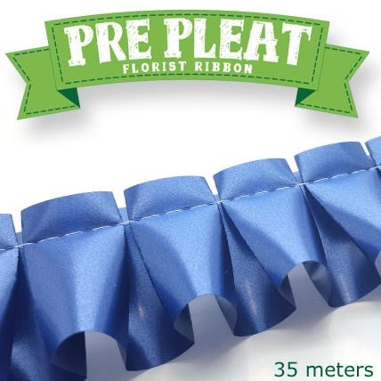Pre Pleat Navy Blue Poly Florists Ribbon 35m | Florist Supllies ...