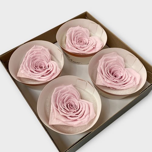 Luxury One Year Preserved Roses Pink Hearts | Preserved Rose Heads UK ...