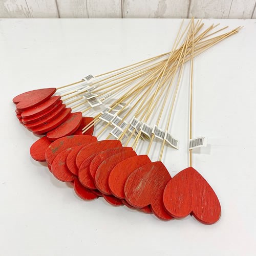 Red Bamboo Heart Picks x 20 | Wholesale Dutch Flowers Direct & Florist ...