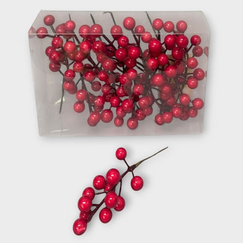 Red Berry Picks (Waterproof) 16cm | Decorative Valentines Heart Picks ...
