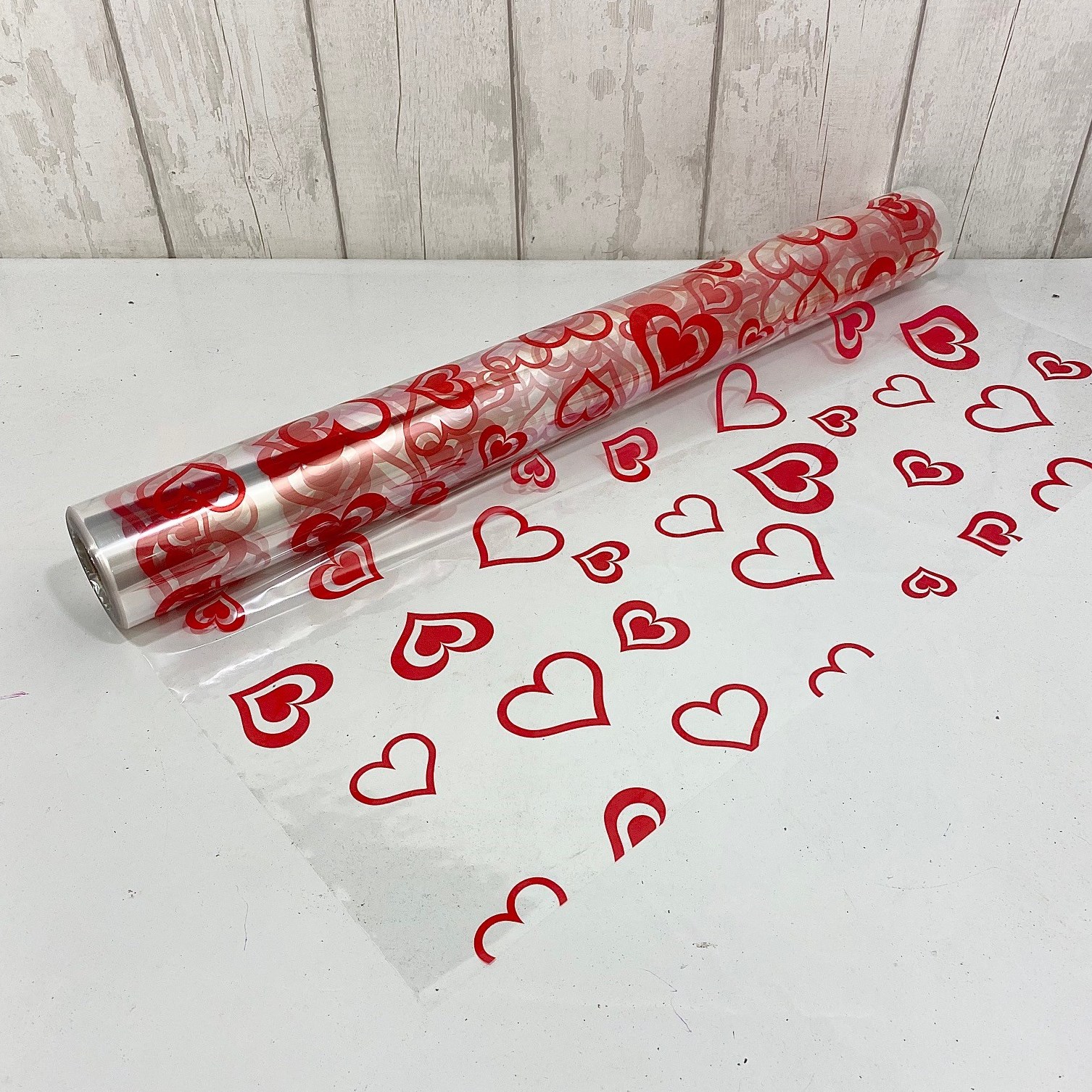 Cellophane Roll Red Hearts 80x1000cm | Florist Supplies UK | Triangle ...