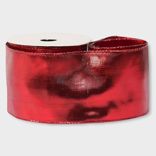 Christmas Floristry Ribbon Metallic Red Wired 63mm | Wholesale Dutch ...