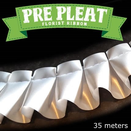 Pre Pleat White Poly Florists Ribbon 35m | Florist Supllies Wholesale ...