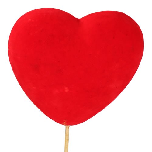 VALENTINES FLOCK HEART PICKS (RED) 50cm | Decorative Valentines Heart ...