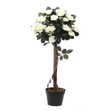 Artificial Cream Rose Tree 90cm | Wholesale Silk Flowers & Florist ...