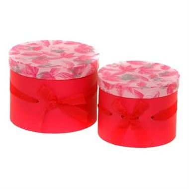 Hat Box Pink - Printed Lid | Florist Supplies | Triangle Nursery