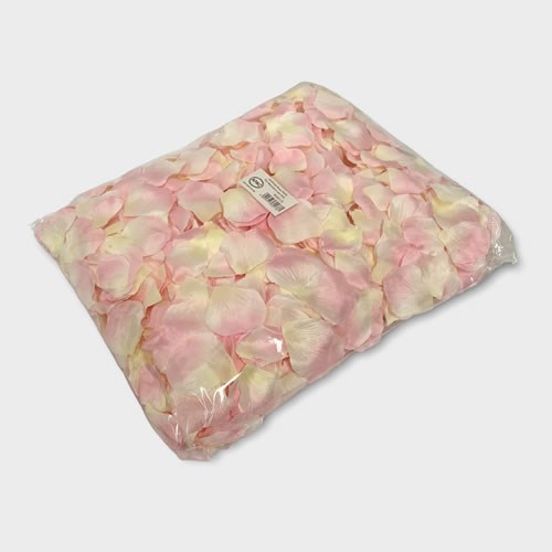 Silk Rose Petals Pink and Cream bulk Pack of 1000 Artificial Faux Petals Wholesale