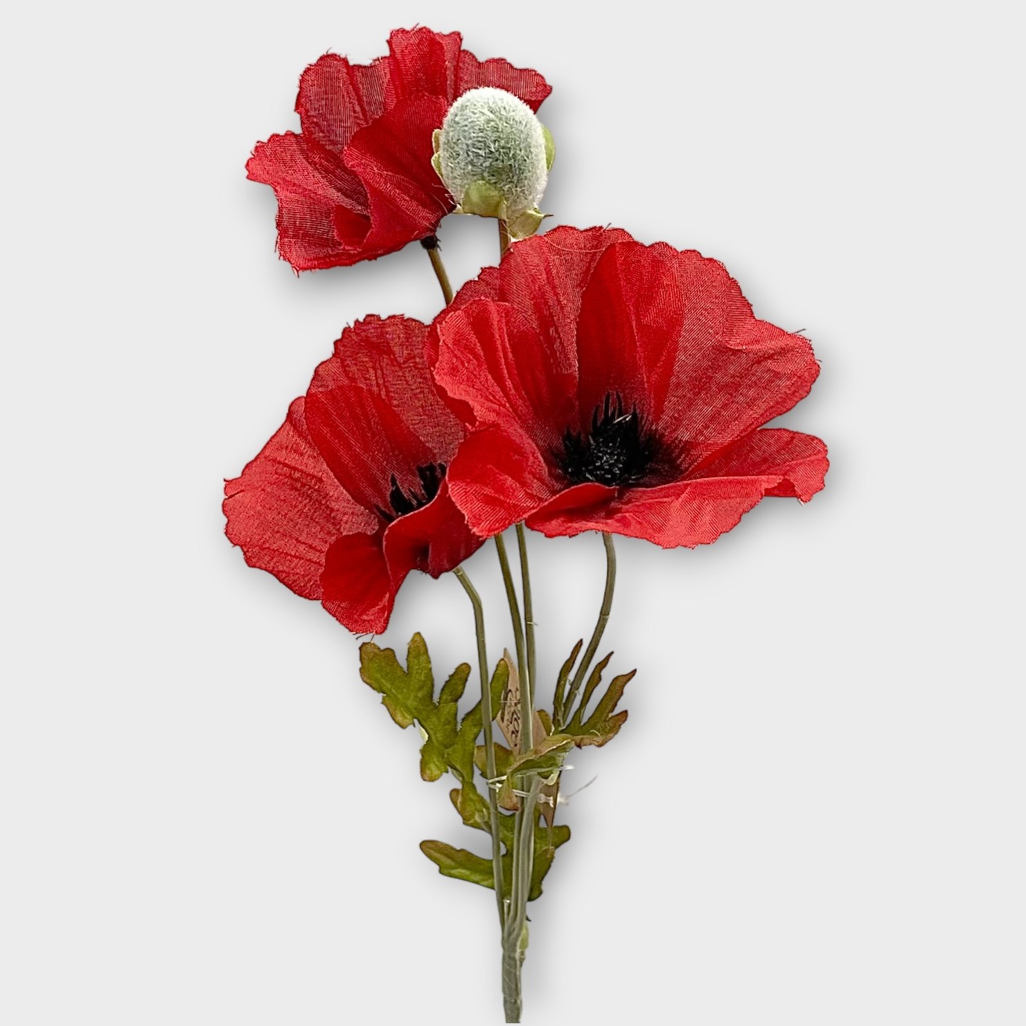Artificial Faux Silk Flowers & Foliage UK | Artificial Faux Red Poppy ...