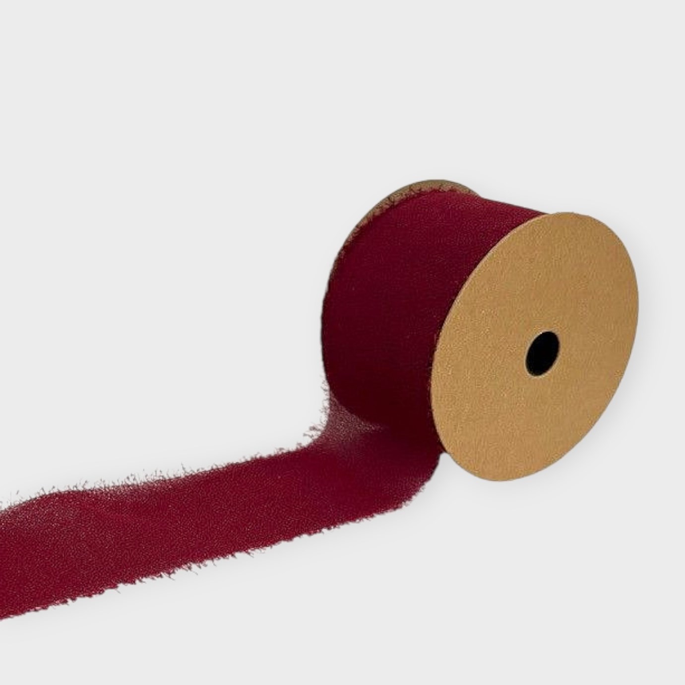 Frayed Edge Chiifon Ribbon Burgundy 40mm | Wholesale Florist Supplies UK