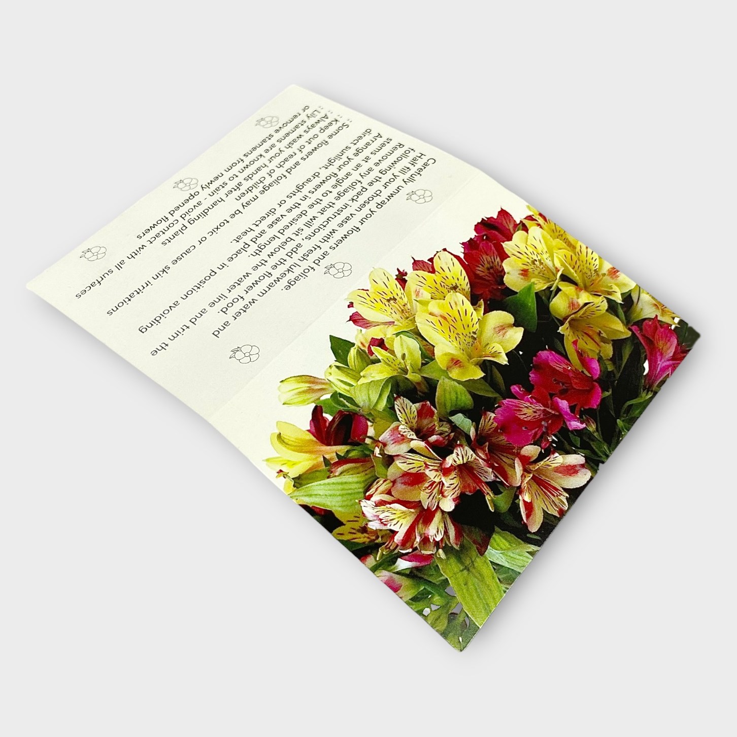Florists Folding Message Gift Cards - Alstroemeria | Message Cards for ...