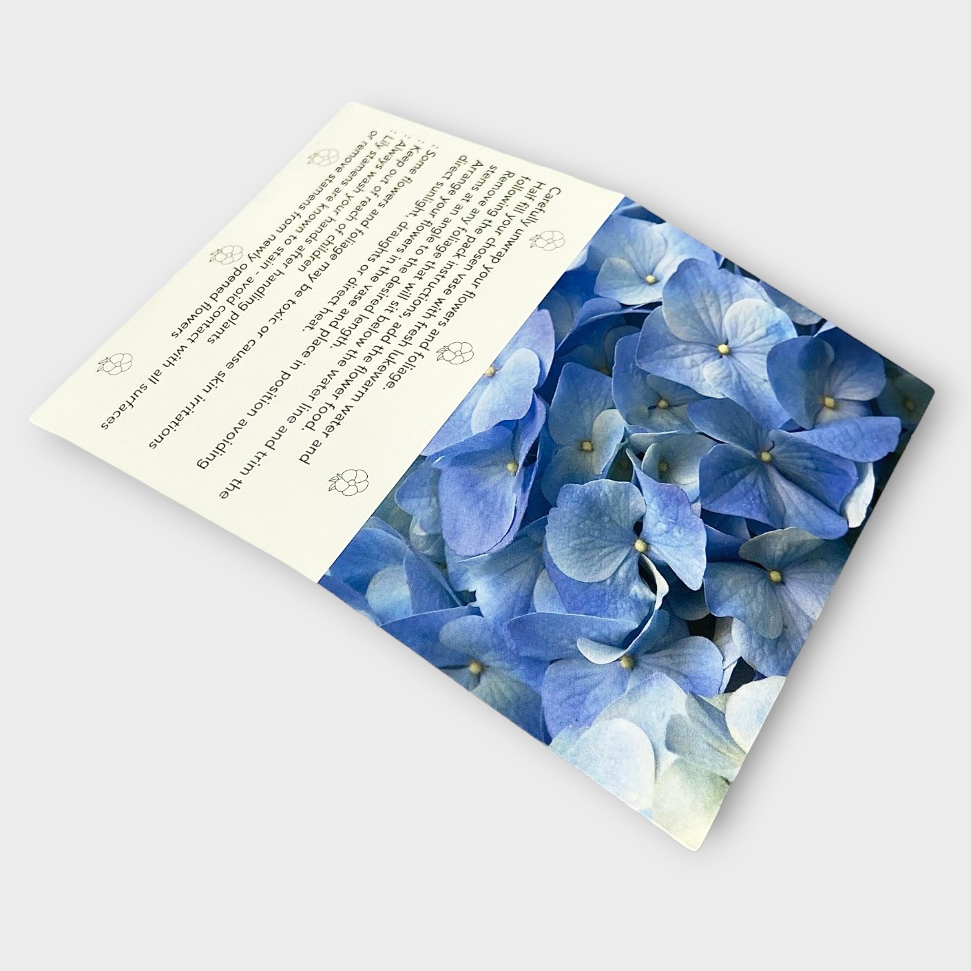 Florists Folding Message Gift Cards - Blue Hydrangea | Message Cards ...