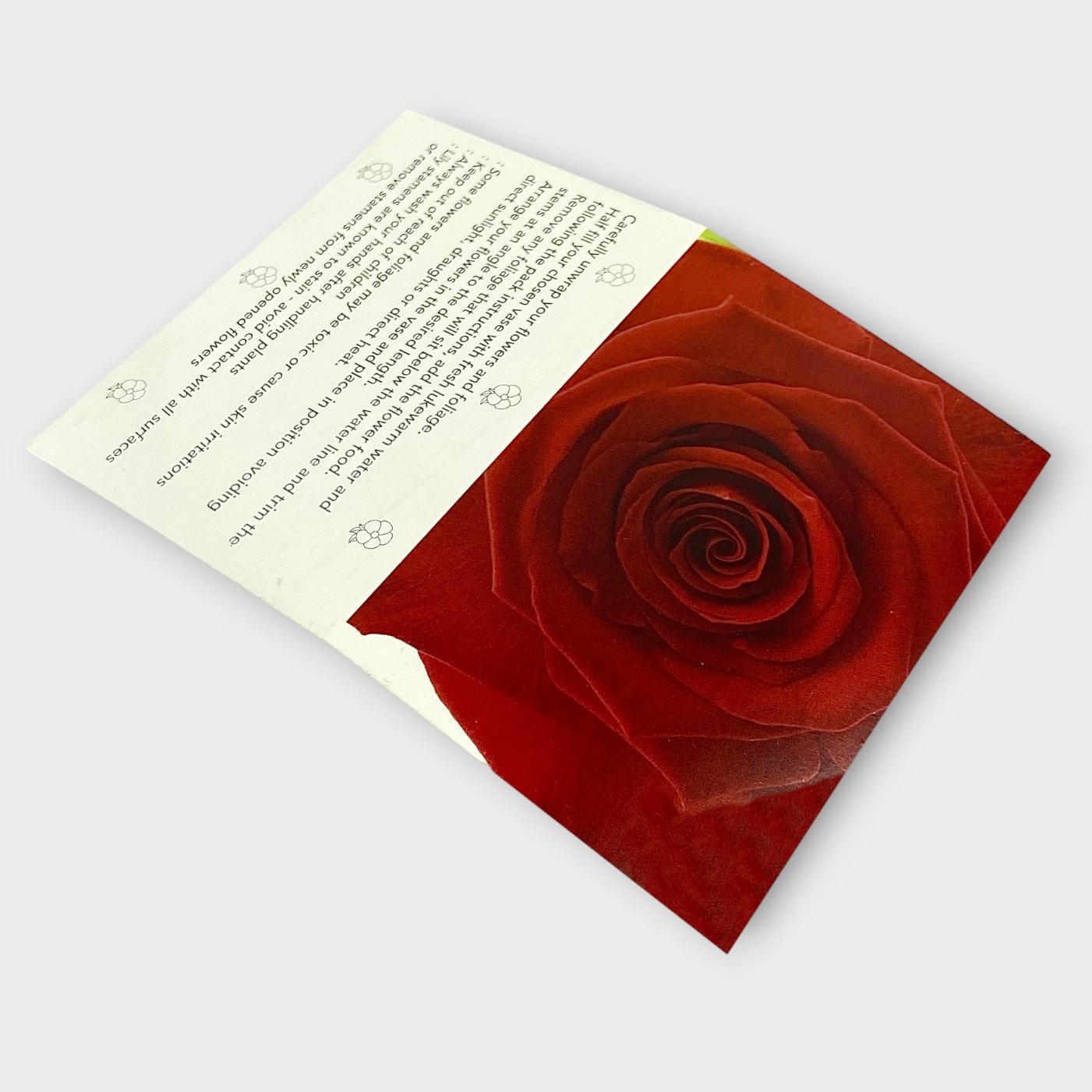 Florists Folding Message Gift Cards - Deep Red Rose | Message Cards for ...