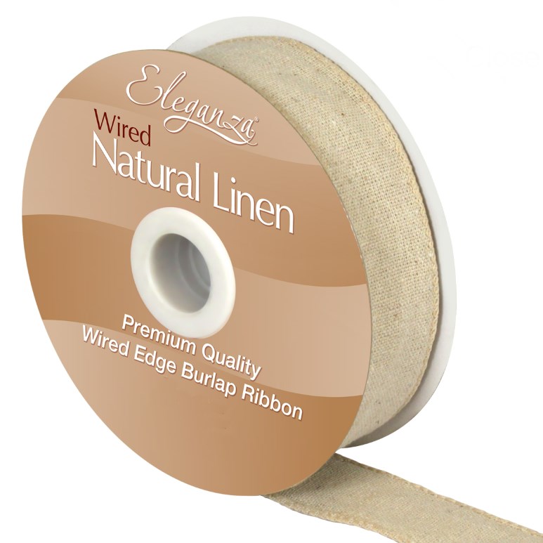 Natural Burlap Floristry Ribbon Wre Edge 32mm | Florist Supplies UK ...