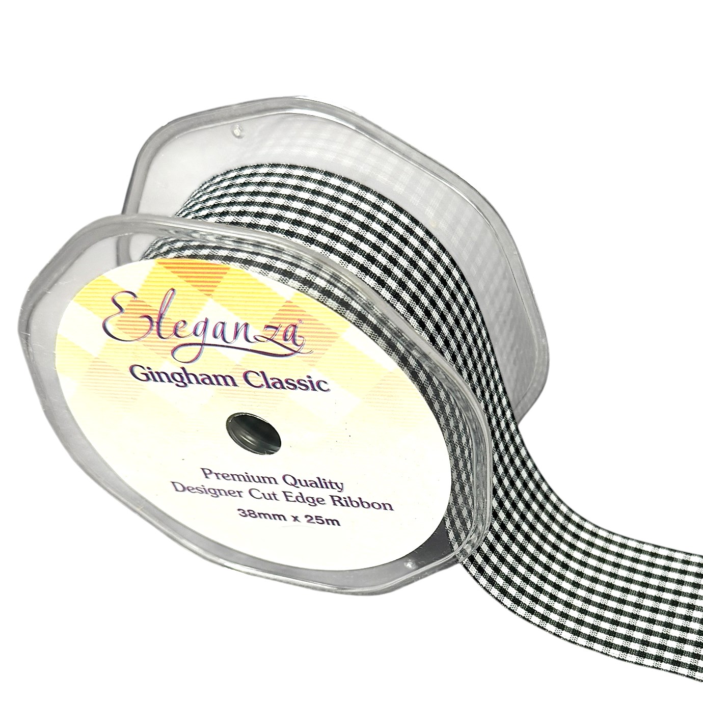 Floristry Ribbon Gingham Classic Black 38mm x 25m | Wholesale Florist ...