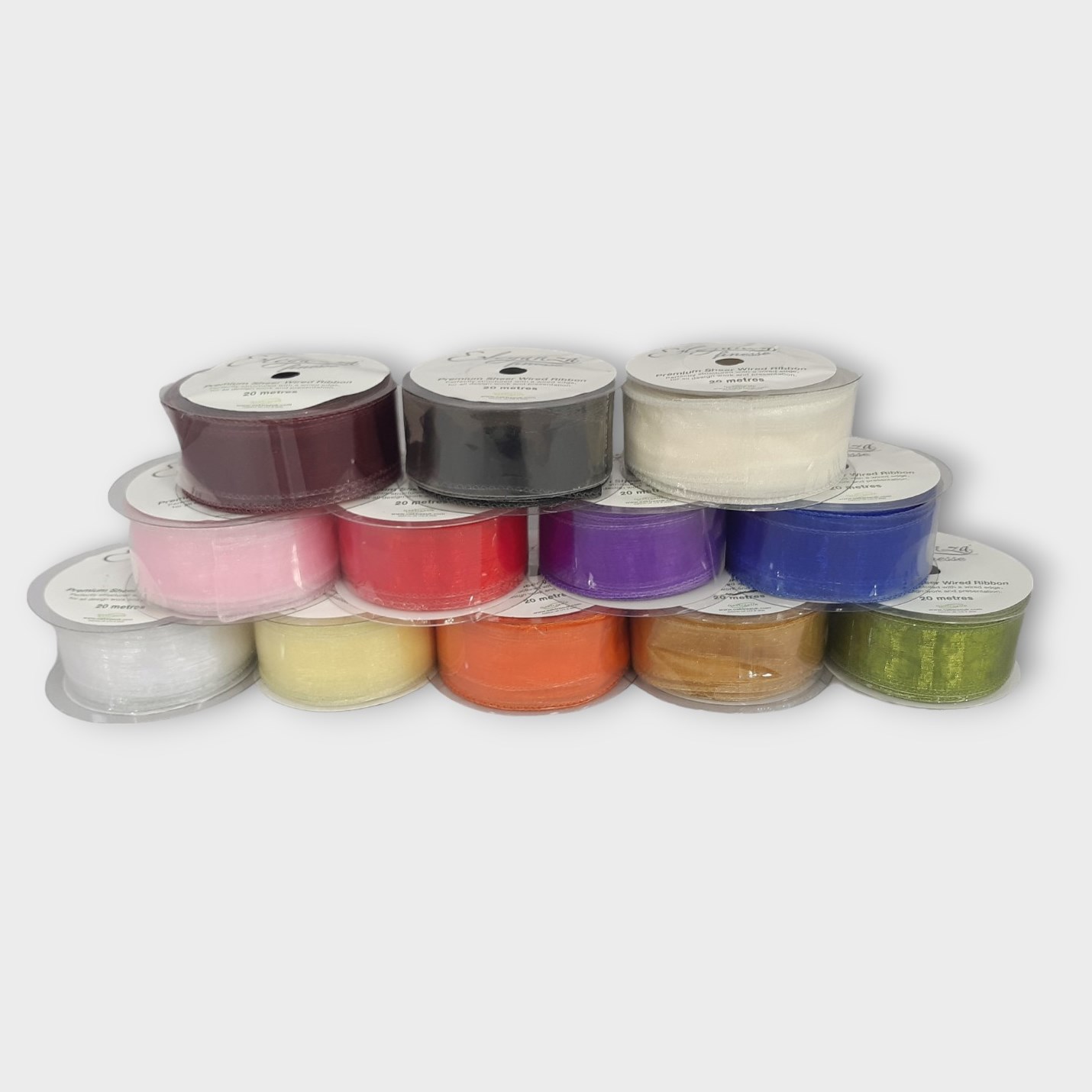 Wire Edge 32mm Organza Ribbon 12 Roll Bundle on Sale | Cheap Floristry ...