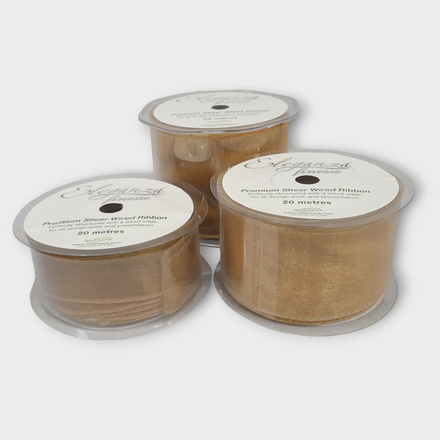 Wire Edge Gold Organza Ribbon 3 Roll Bundle on Sale | Cheap Floristry ...