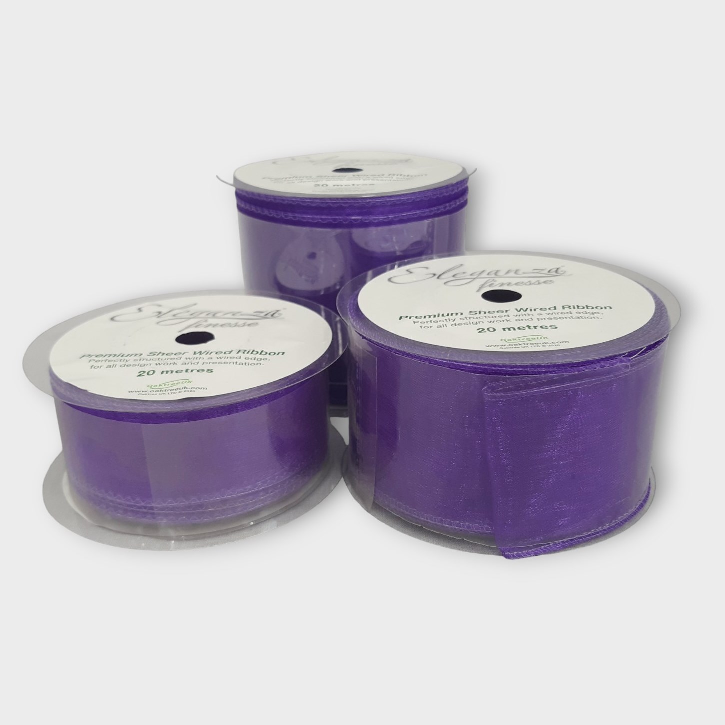 Wire Edge Purple Organza Ribbon 3 Roll Bundle on Sale | Cheap Floristry ...